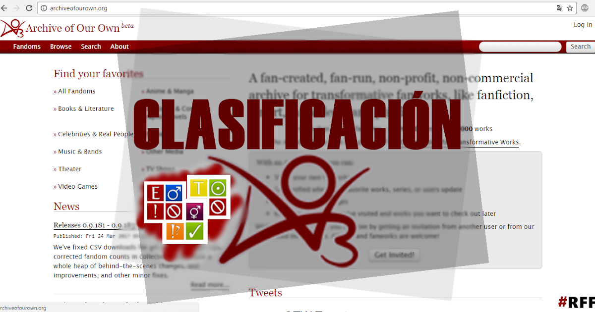 Los símbolos en la clasificación de los Fics en AO3