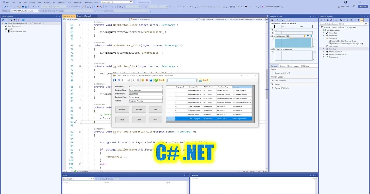 Visual Basic .NET and C# Tutorial with Source Code
