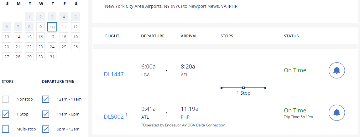 How do I check the status of flights Delta Airlines Official Site?