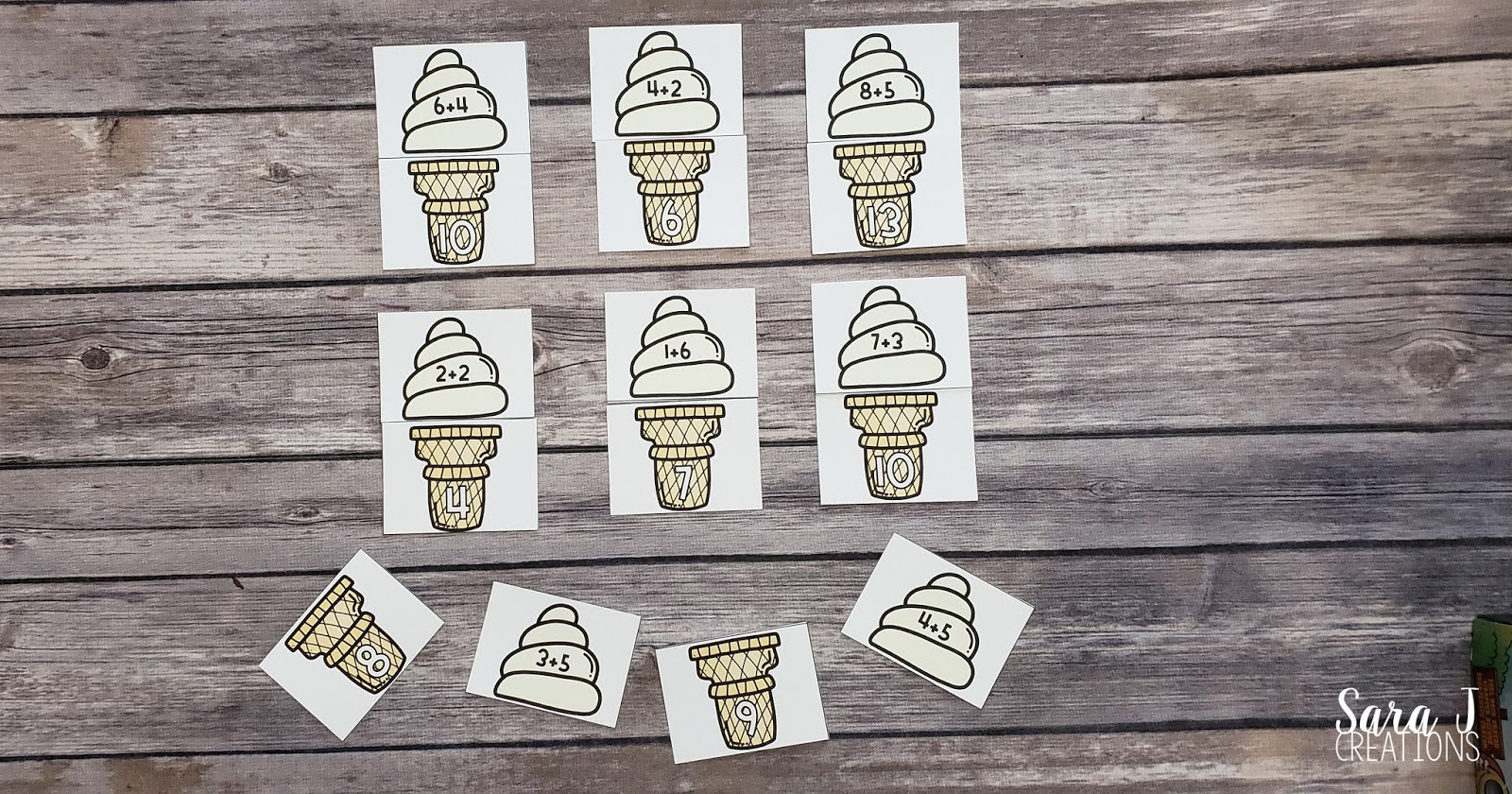 Ice Cream Addition Puzzles | Sara J Creations