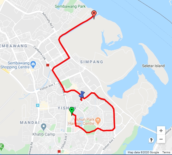 Singapore Walking Routes: From Yishun to Sembawang Road Via Simpang ...