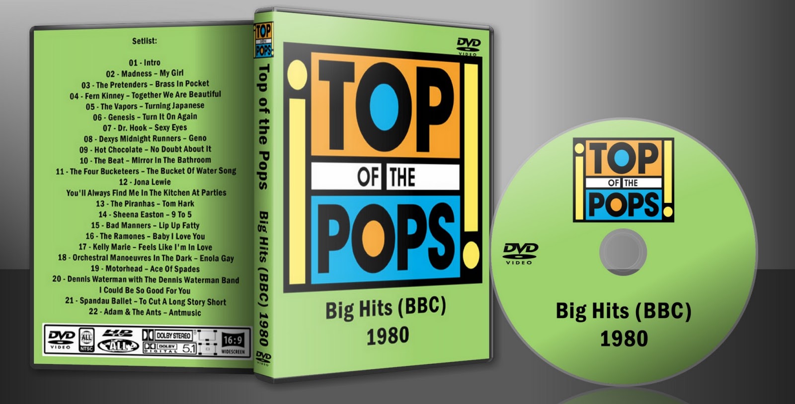 Bootleg DVD By Deer 5001: Top of the Pops 1980 - Big Hits (BBC)