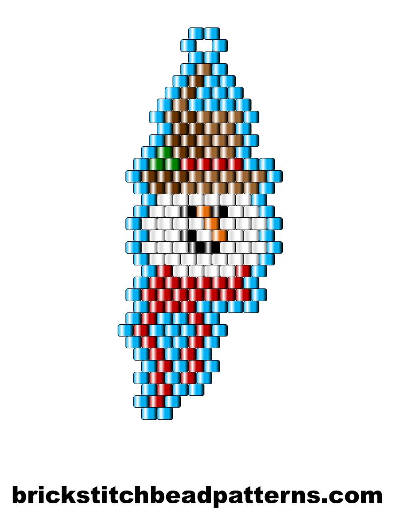 Brick Stitch Bead Patterns Journal: Snow Man Smiling Free Christmas ...