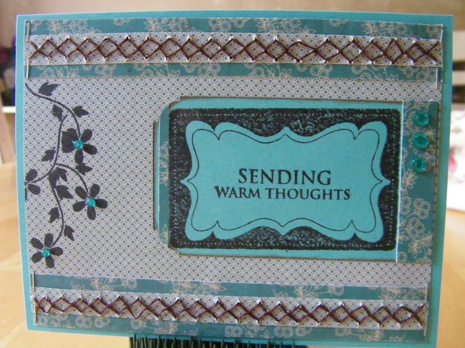 Pam Bray Designs: A Girl with Flair: Turquoise Thinking of You Cards