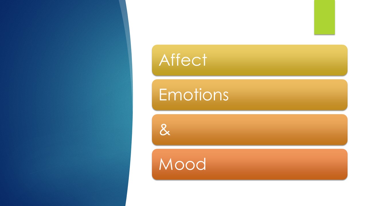 PSYCHOLOGY Concepts and Theories: Affect, Emotions, Mood in Psychology