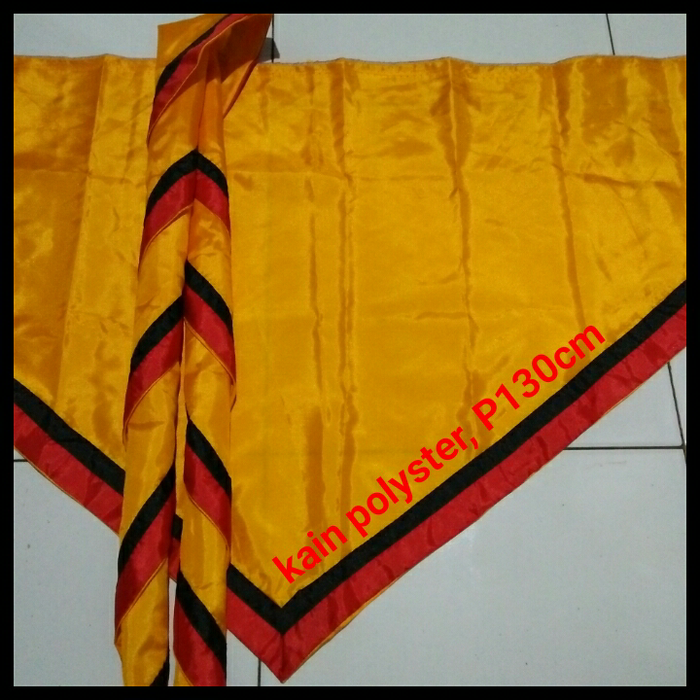Scarf Pramuka Dasar Kuning List Hitam Merah - Alat Pramuka Online