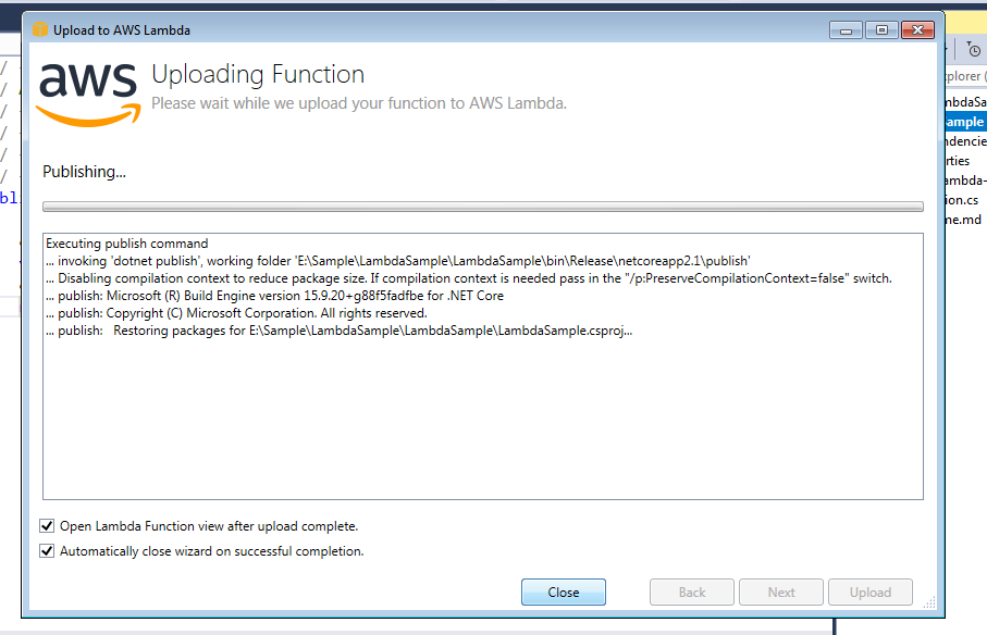 Creating a Lambda function in .netCore with Visual Studio and AWS ...