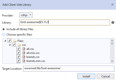 How To Install Or Add Icons In ASP.NET Core MVC Pages Using Font Awesome