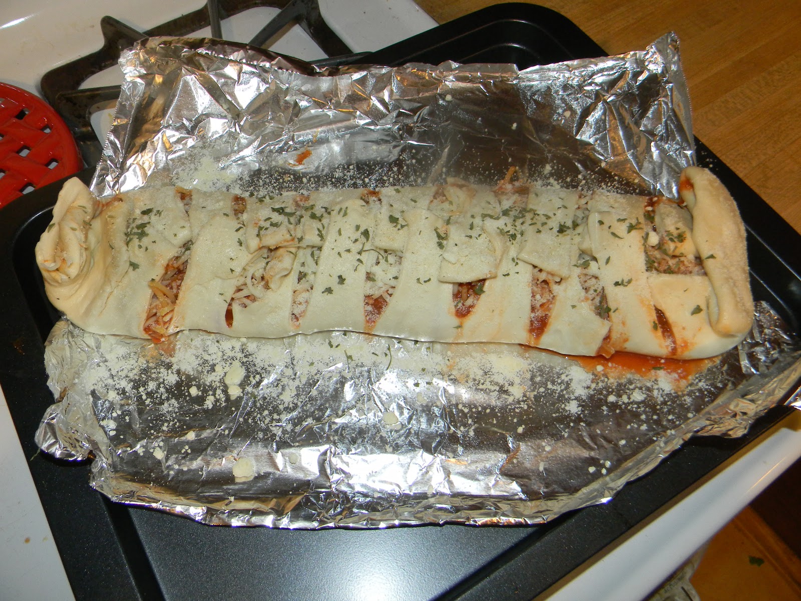 Growing to Four: Baked Spaghetti Bread