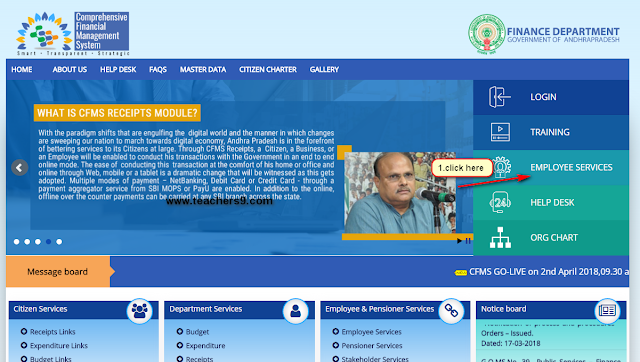 Steps to login Employees Services Section of CFMS Website @https://cfms ...