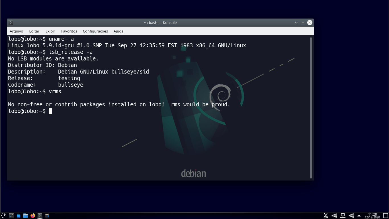 Debian 11 Bullseye com Linux Libre