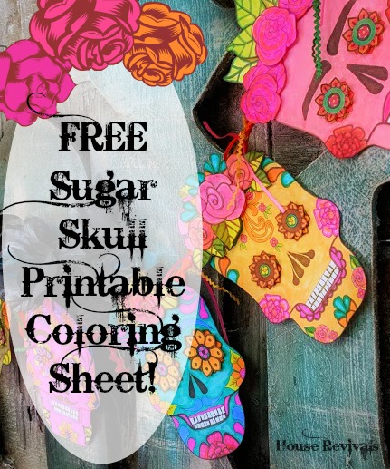 Free Rose Sugar Skull Printable Template!