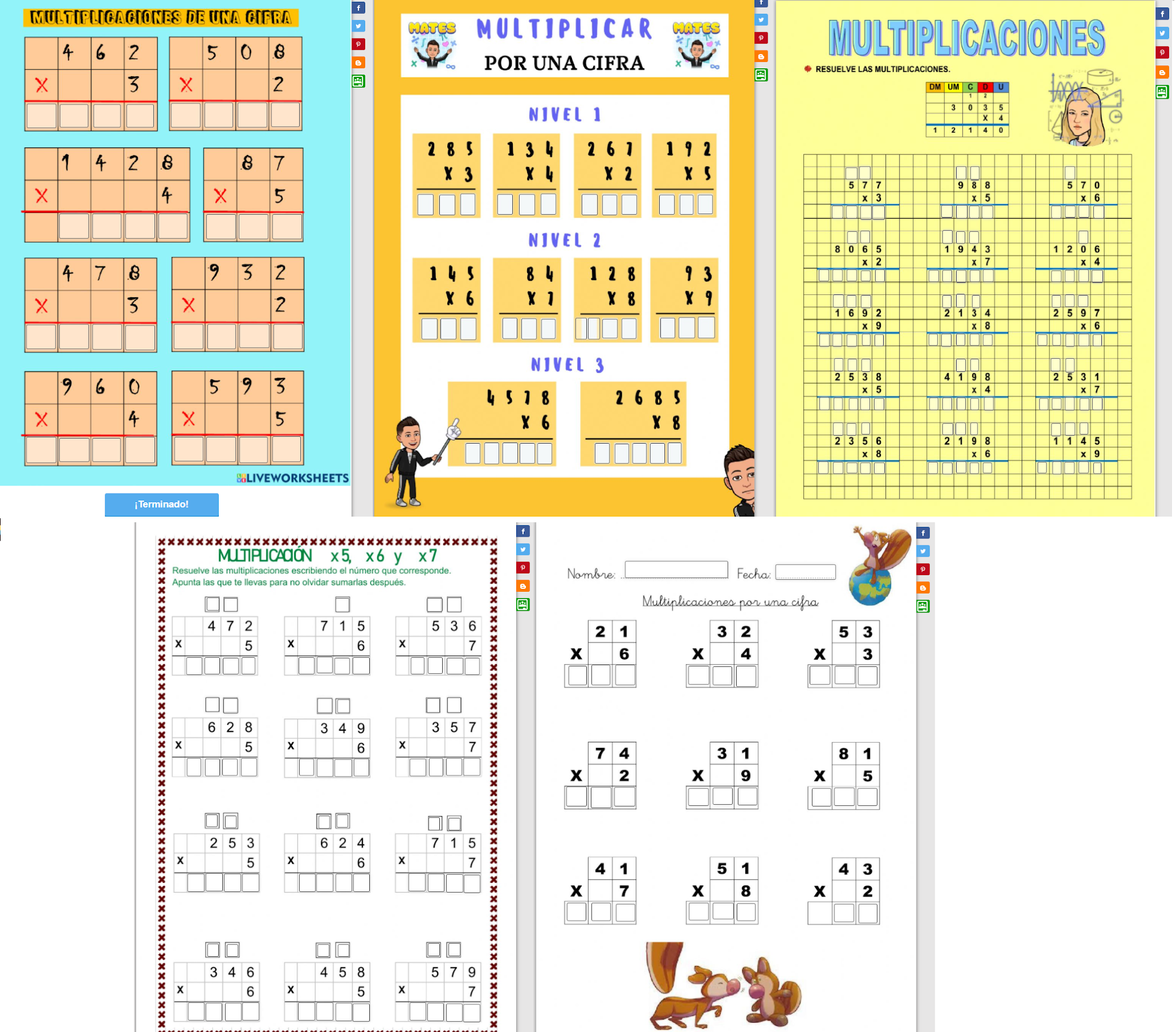Profesora Mónica Alexandra Díaz Pérez: Practiquemos Multiplicaciones ...