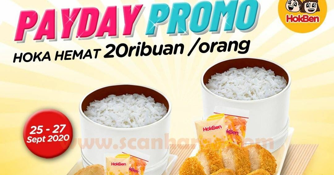 Hokben PAYDAY Promo √ Hoka Hemat 20Ribuan Per Orang Periode 25 - 27 September 2020 | scanharga