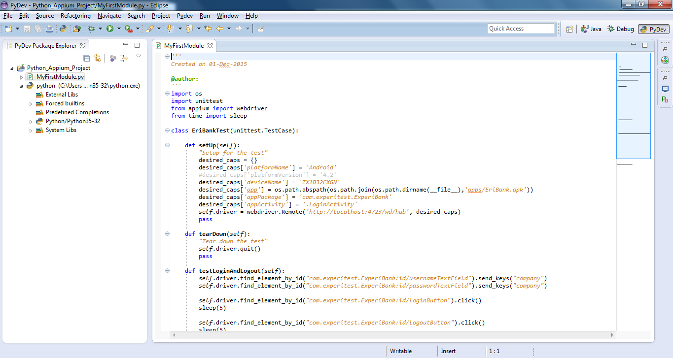 Appium Python - Executing 'Appium-Webdriver' automation script on mobile device | Automation Home