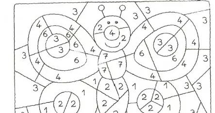 Ejercicio preescolar. Colorea el numero de acuerdo a su color.
