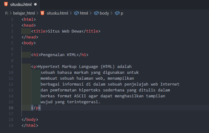 Pengenalan Dasar HTML Untuk Pemula - Dewa BLOG