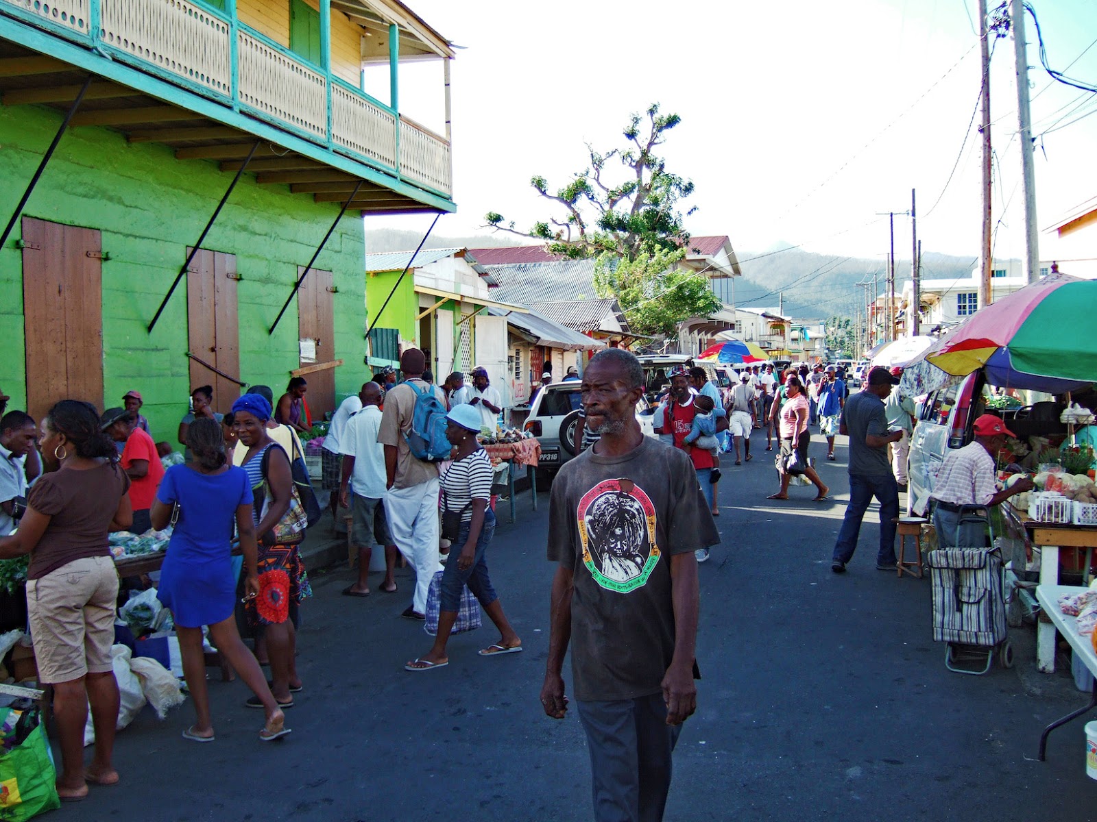Exploring the World in 'Blue Velvet of Sark': Portsmouth market Dominica