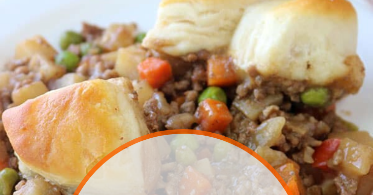 Skillet Ground Beef with Biscuits Recipe