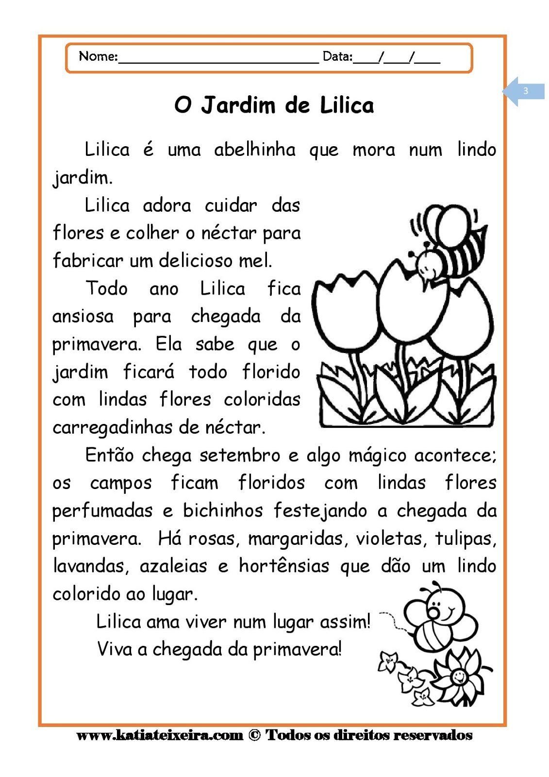 Texto Sobre A Primavera 4 Ano - FDPLEARN
