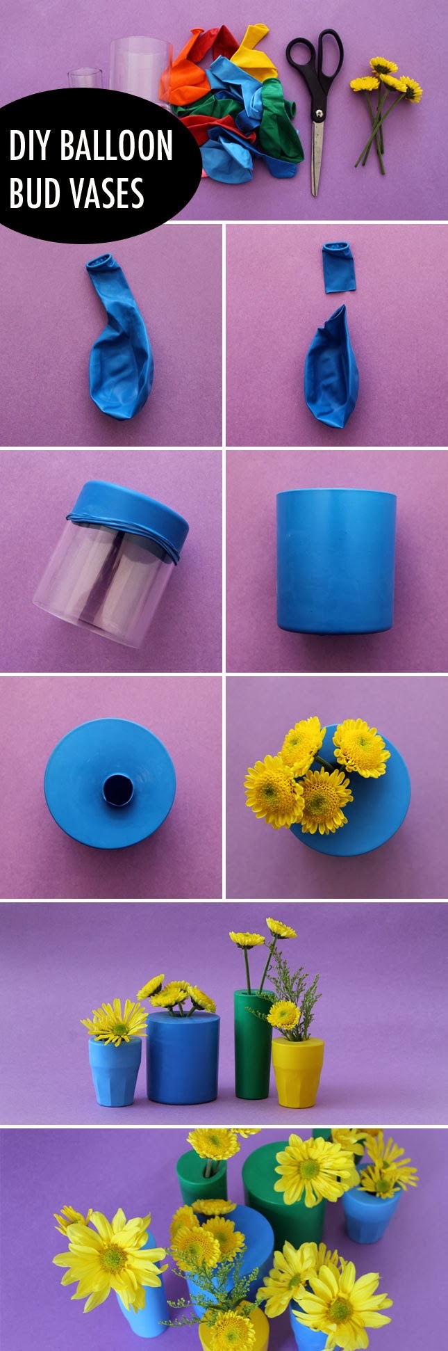 Popular DIY Crafts Blog: How to Make Balloon Bud Vases