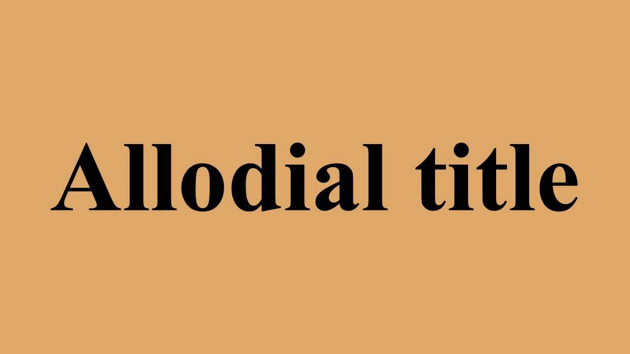 Allodial title