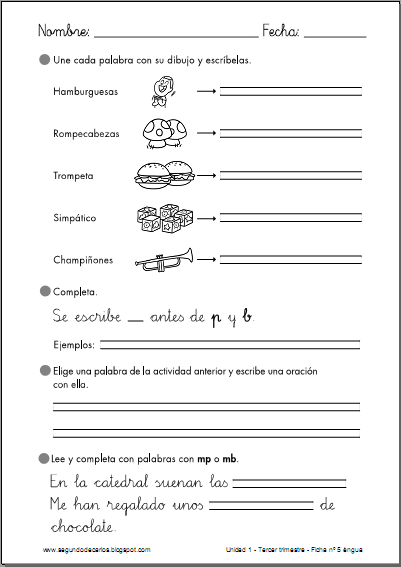 Tareas con la m - Imagui