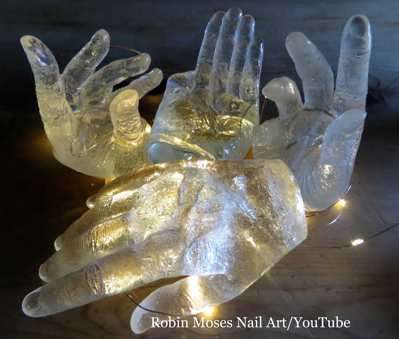 Nail Art by Robin Moses: Make Glass Hands with me! Clear Resin Hand ...