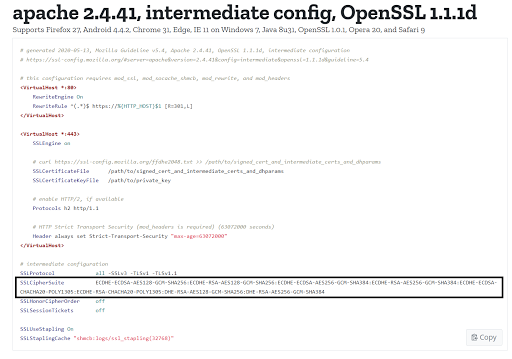 Apache 2 SSLCipherSuite 설정