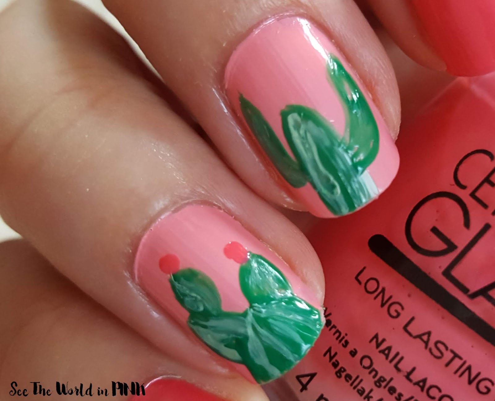 Manicure Monday - Coral Cactus Nails! | See the World in PINK