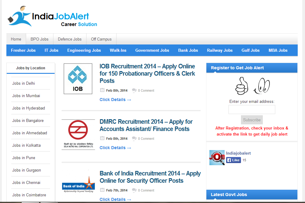 Government Jobs in India 2015: India Job Alert Site Launched