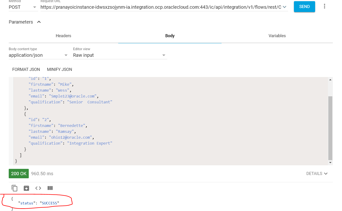 Create a REST API in OIC Service to insert data in OnPrem Database