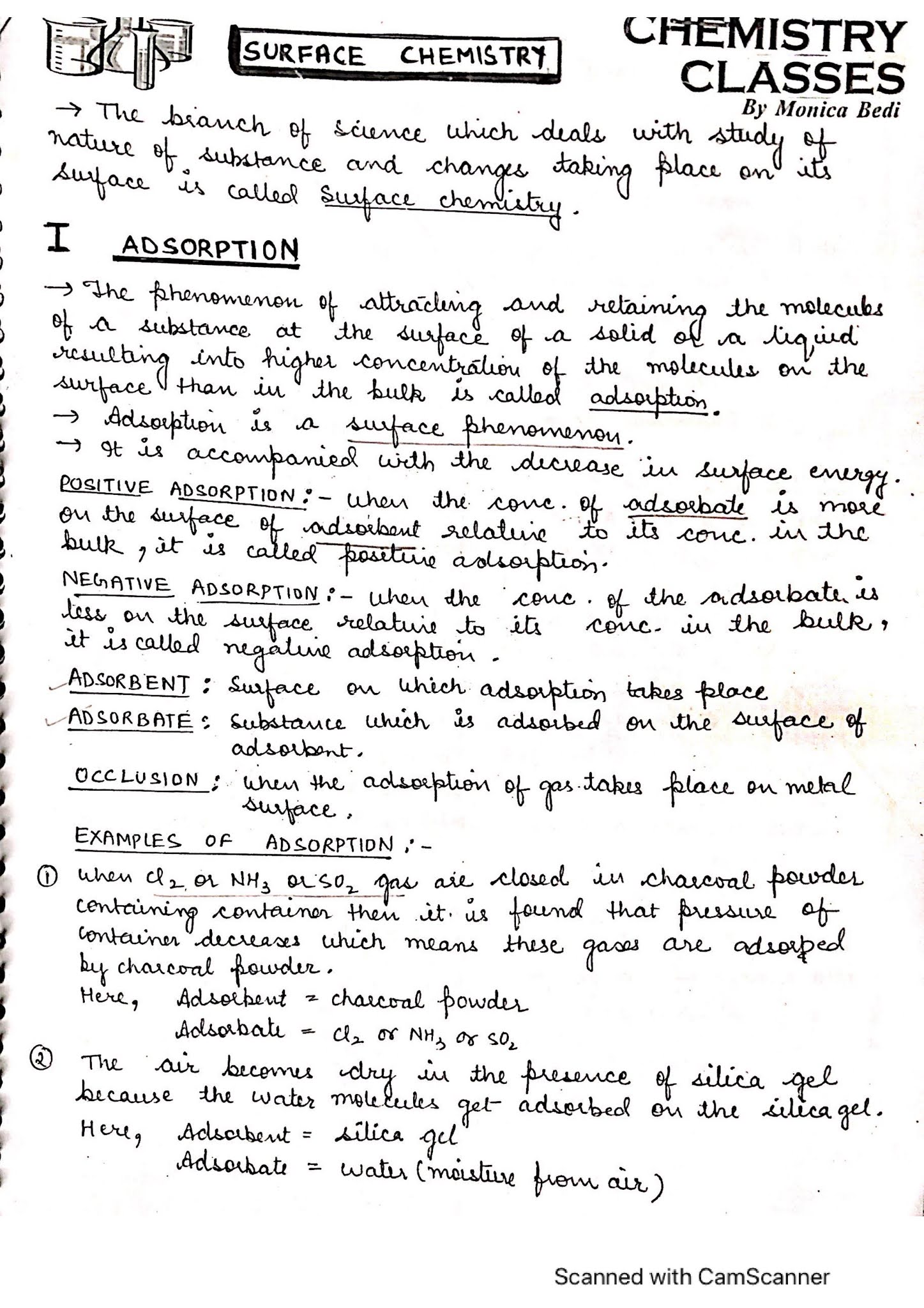 Chapter 5- Surface Chemistry Class 12 Handwritten Notes PDF download
