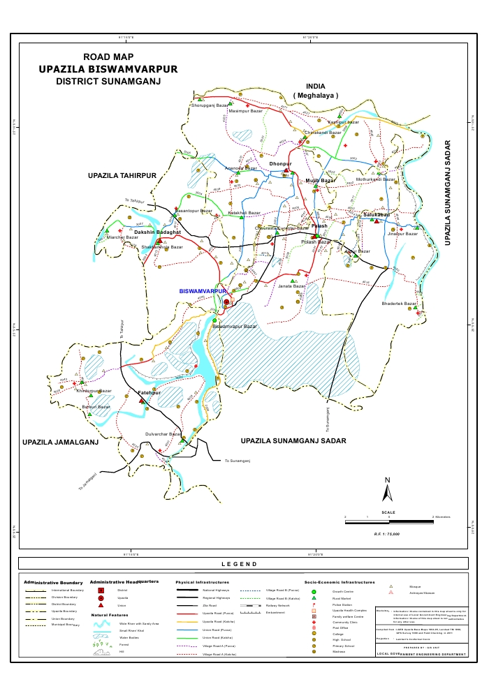 Mouza & Land Use Maps of Bishwamvarpur Upazila, Sunamganj, Bangladesh ...