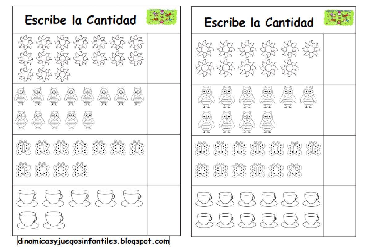 Divertidas Fichas Cuenta Y Escribe La Cantidad - Dinamicas de grupo ...