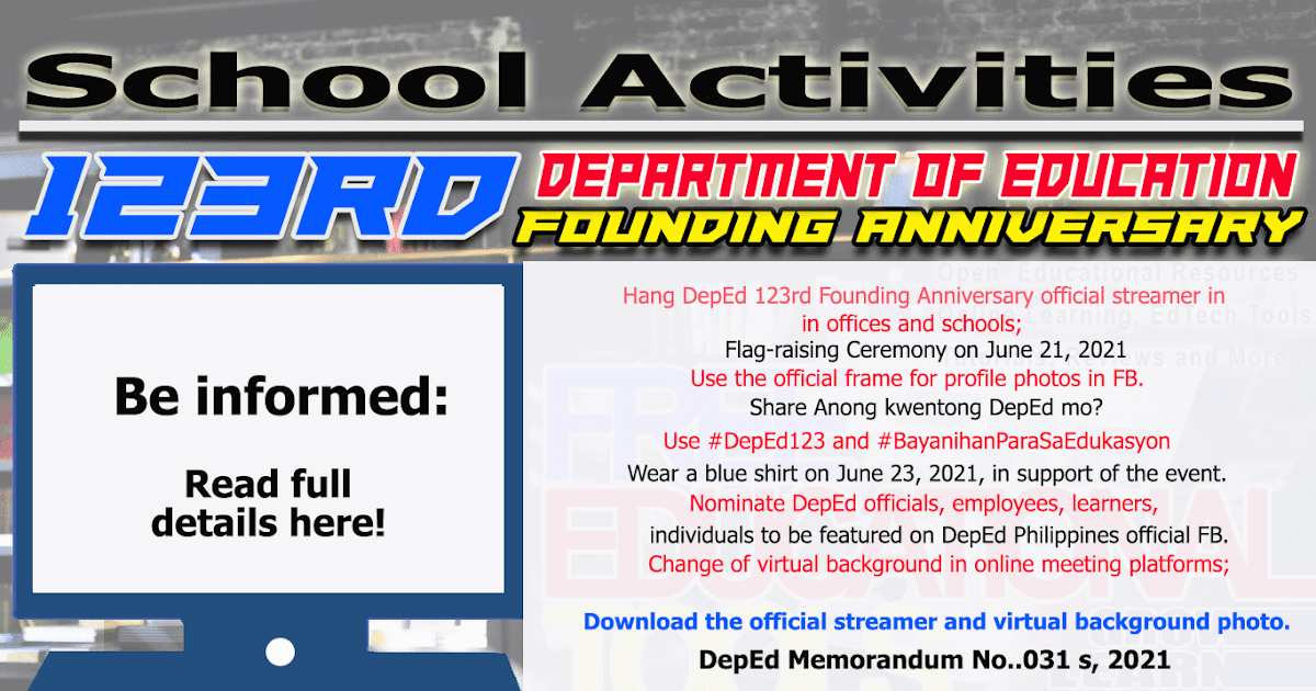 Activities for the upcoming 123rd Founding Anniversary of the ...