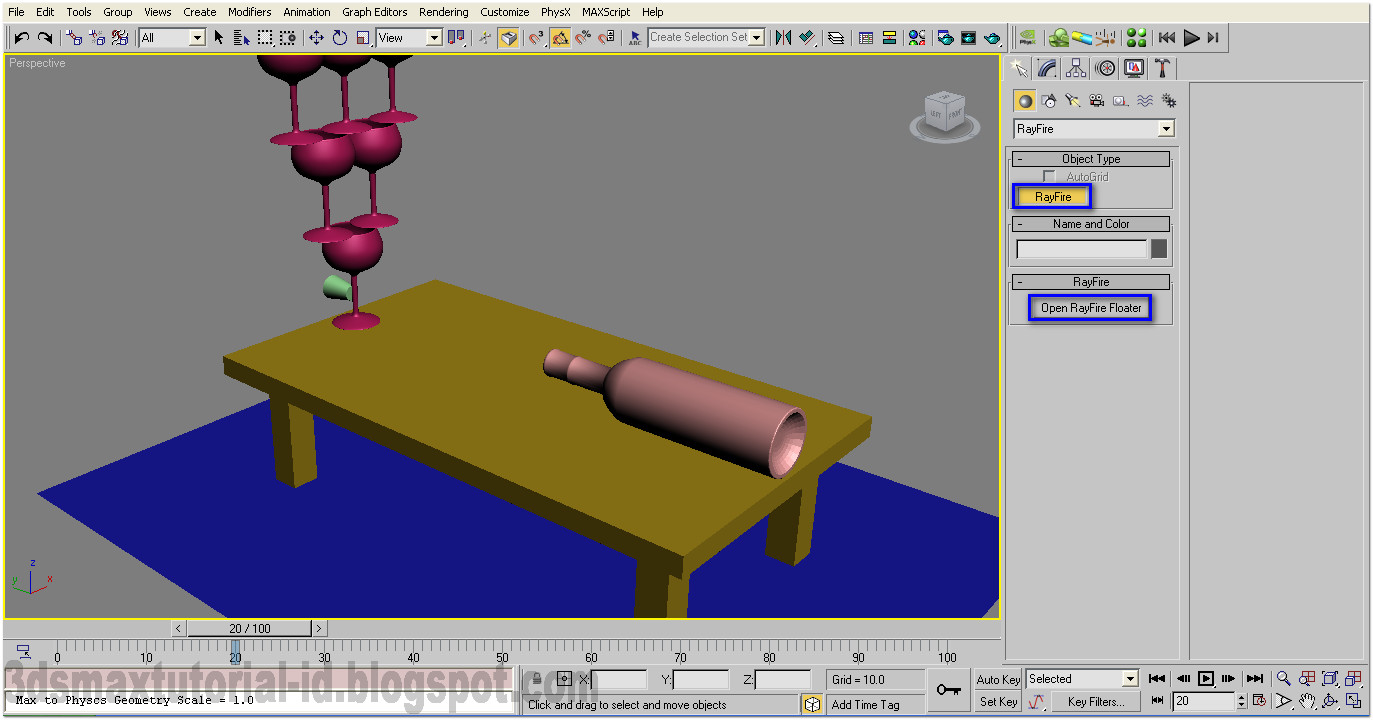 Simulasi Gelas Pecah (3ds Max RayFire Tutorial) ~ 3ds Max Tutorial - id