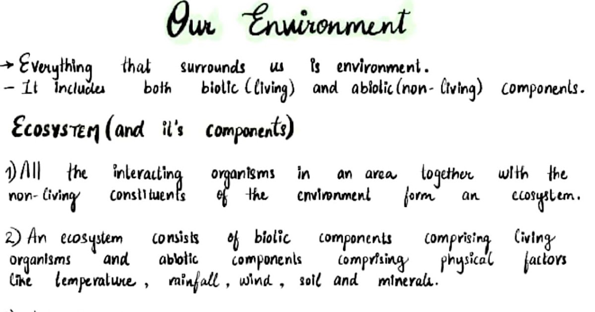 Our environment notes class 10 - Studypur