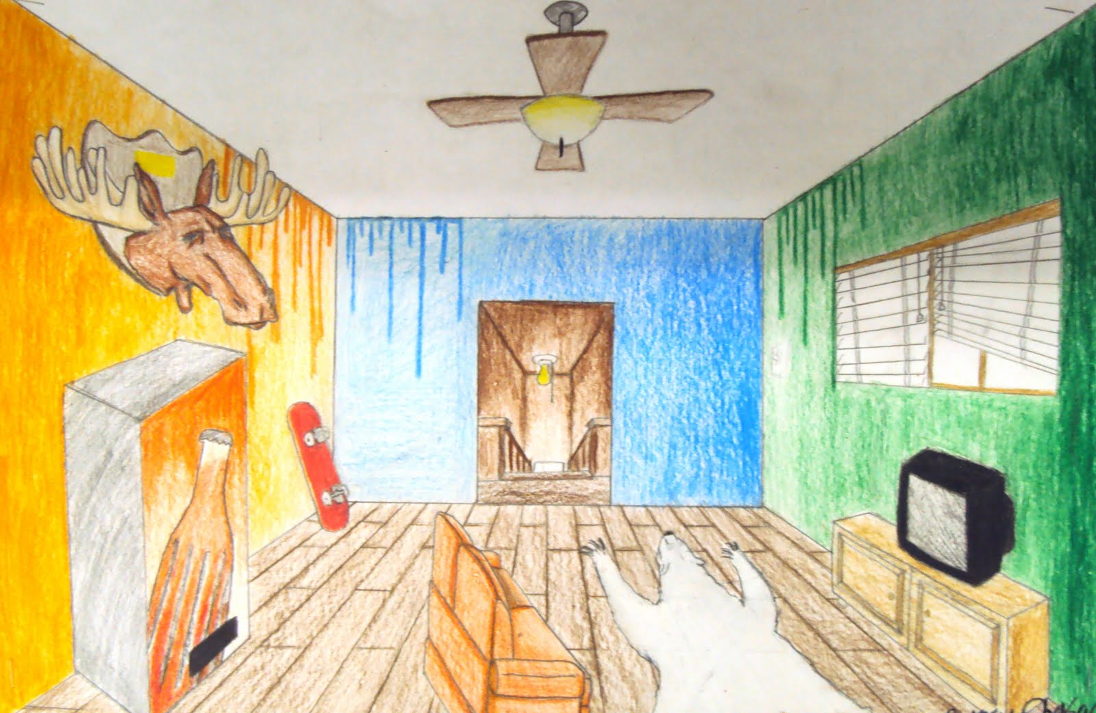Art 1: One Point Perspective Room