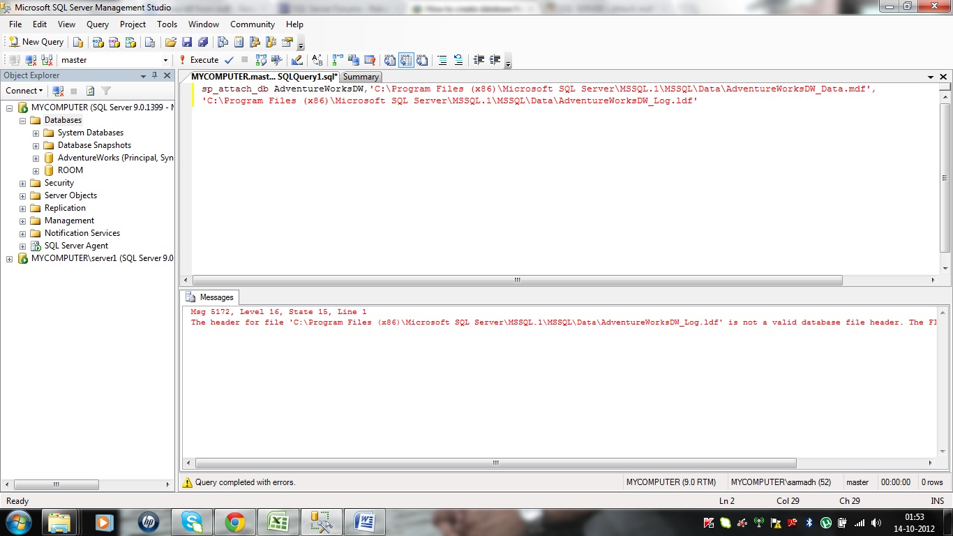 Manage Sqlserver Rebuild The Ldf Of A Database Using Mdf File