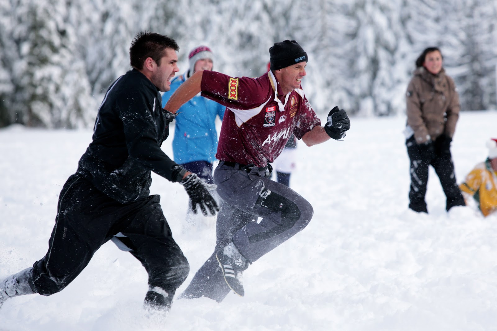 We Four Mallyons: Snow Rugby