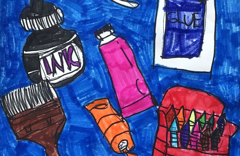 ART SUPPLIES STILL LIFE DRAWINGS