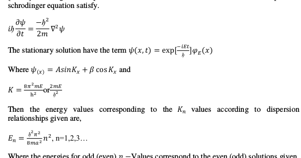 Particle in a box using Schrodinger Equation