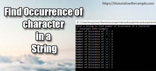 Program To Find The Occurrence Of The Character In A String In C ~ It Tutorials With Example