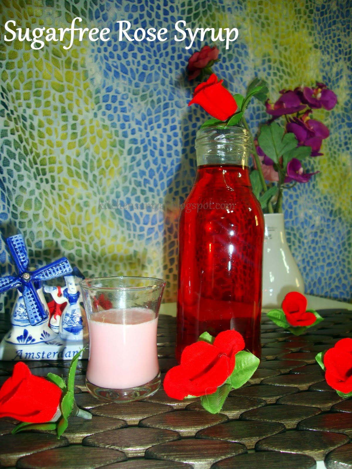 Sugar-free Rose Syrup & Rose Milk | Kitchen Samraj!