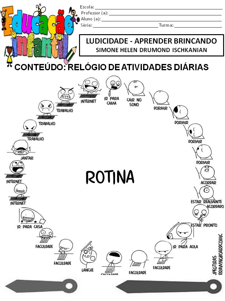 Simone Helen Drumond : RELÓGIOS DA ROTINA DIÁRIA NA ESCOLA E EM CASA