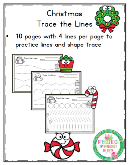 Christmas Trace the Lines ~ Preschool Printables