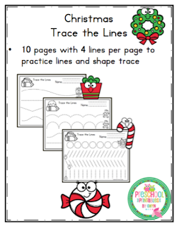 Christmas Trace the Lines ~ Preschool Printables