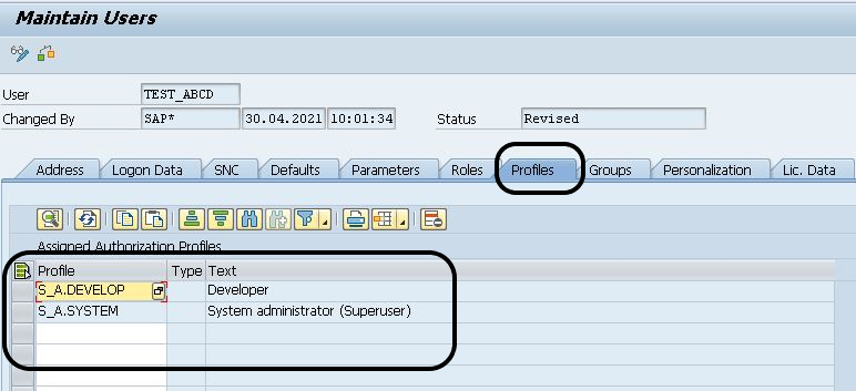 SAP Security: Creating New User Account using Transaction Code SU01