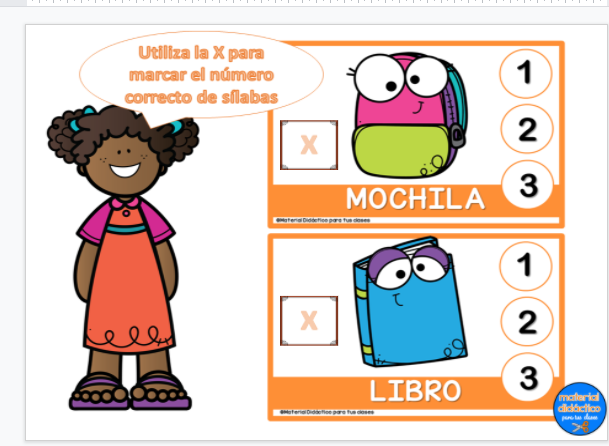 Las sílabas en google slides juego - Material Didactico para tus clases